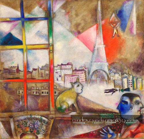 "Paris through the Window" by Marc Chagall, a colorful painting.