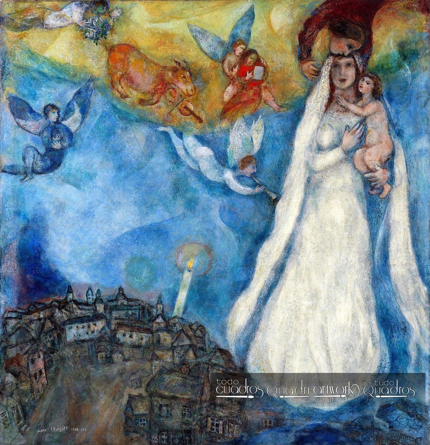 "The Madonna of the Village" by Chagall, a religious painting.